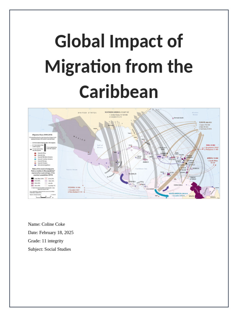 Global Impact of Migration From The Caribbean | PDF | Human Migration ...