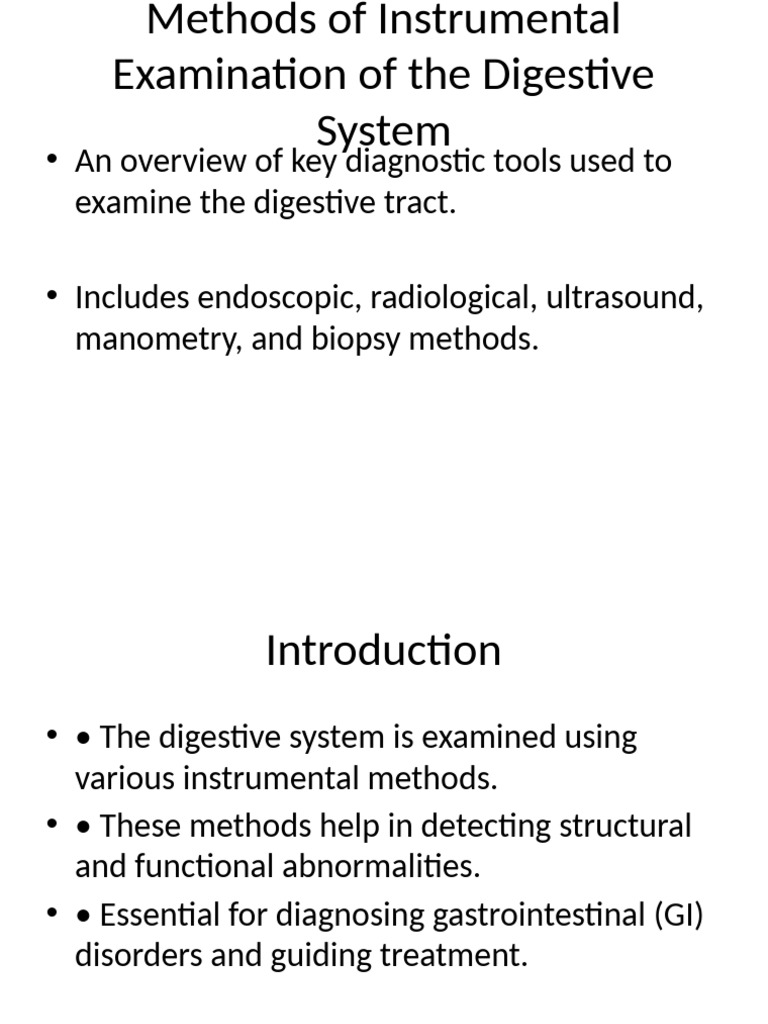 Digestive System Examination Methods | PDF | Gastrointestinal Tract ...