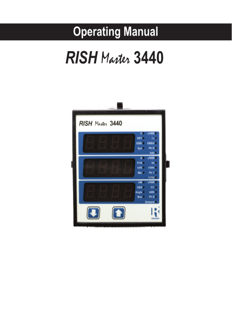 RISH Master 3440 Operating Manual | PDF | Ac Power | Transformer