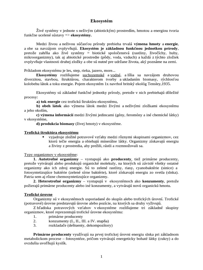 Ekosystem Prednaska | PDF