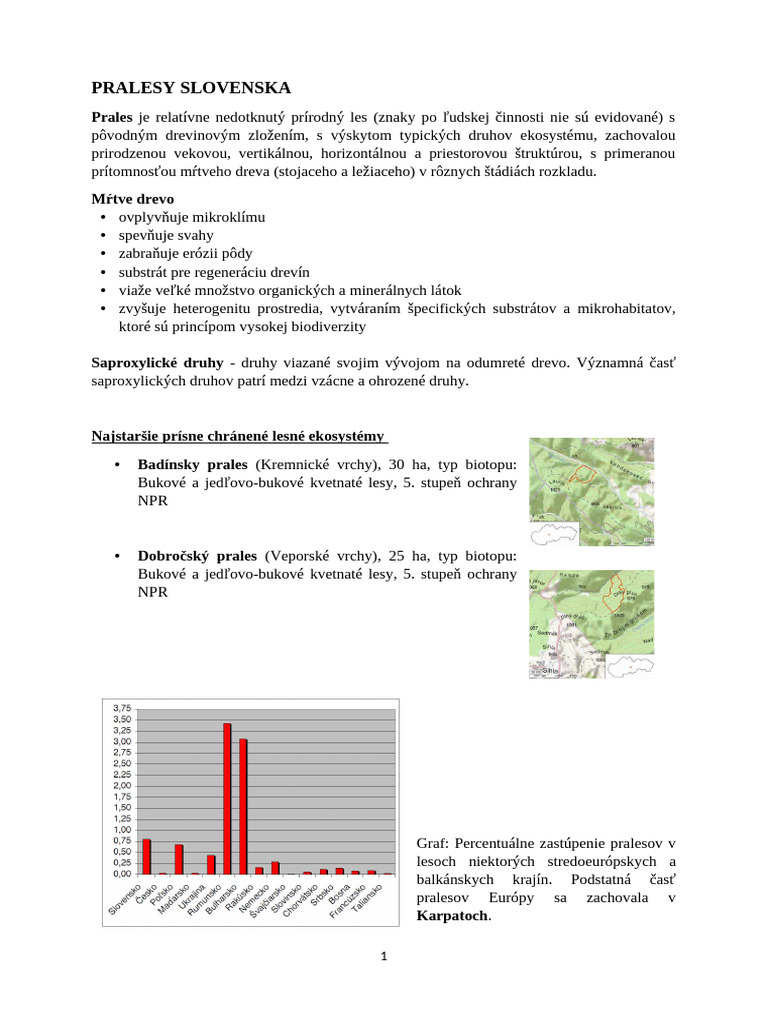 Pralesy Slovenska_poznamky | PDF