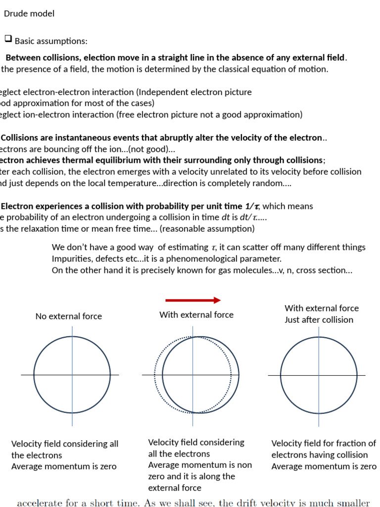 Drude Model 2024 | PDF | Electrical Resistivity And Conductivity | Electron