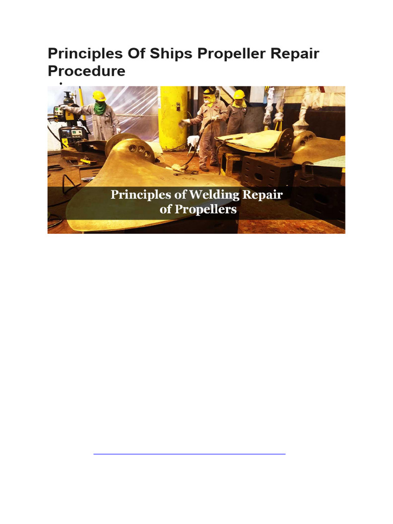 Ship Propeller Repair Techniques Guide | PDF | Stainless Steel | Welding