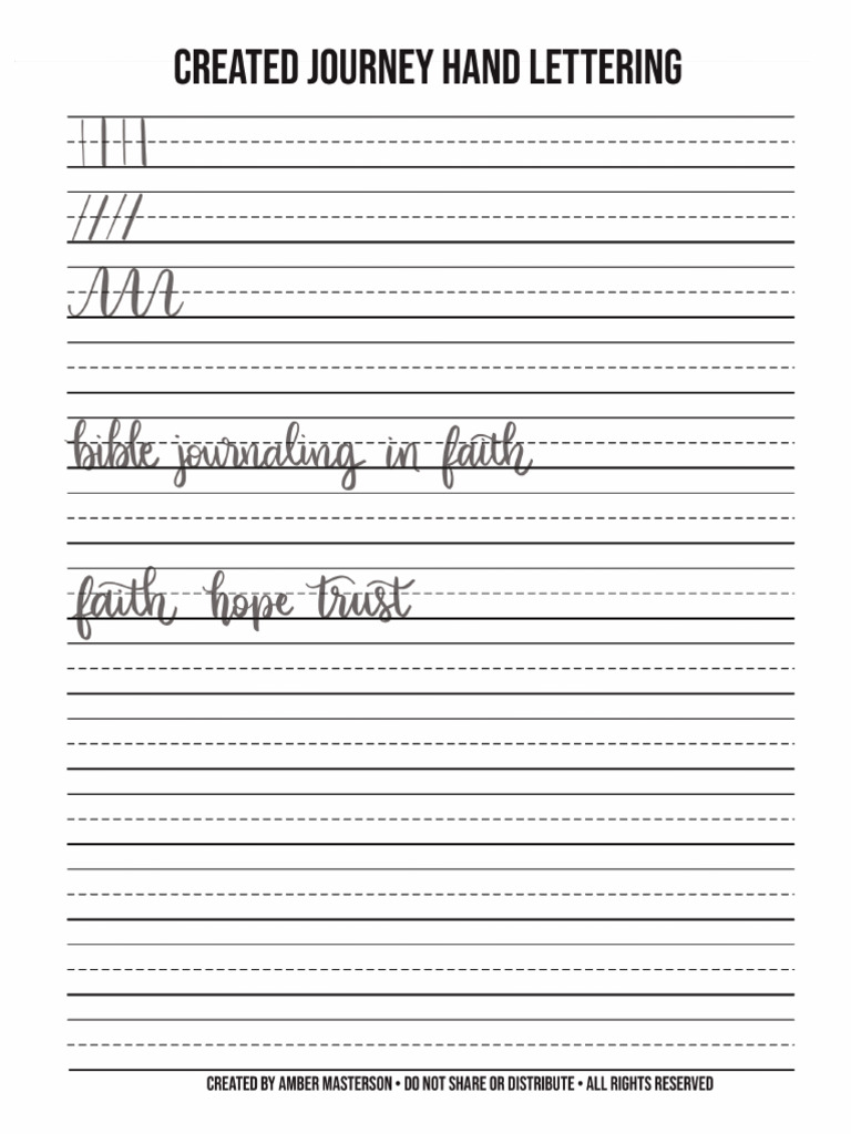 Hand Lettering Practice Sheets | PDF