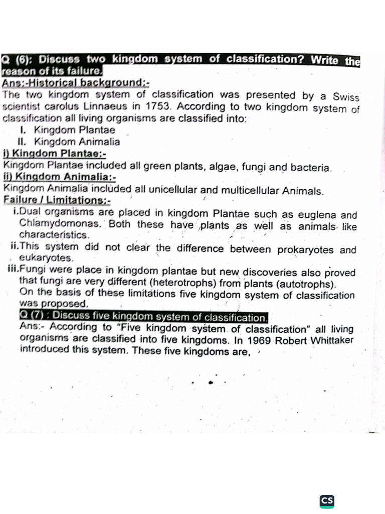 Two and Five Kingdom System of Classification | PDF