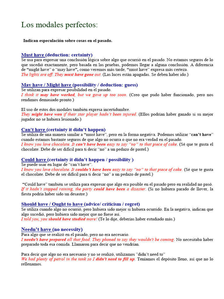 6b. - Modales Perfectos | PDF