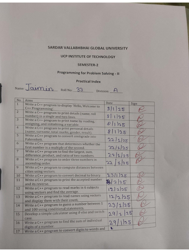 PPS-2 Pratical (1-20) | PDF