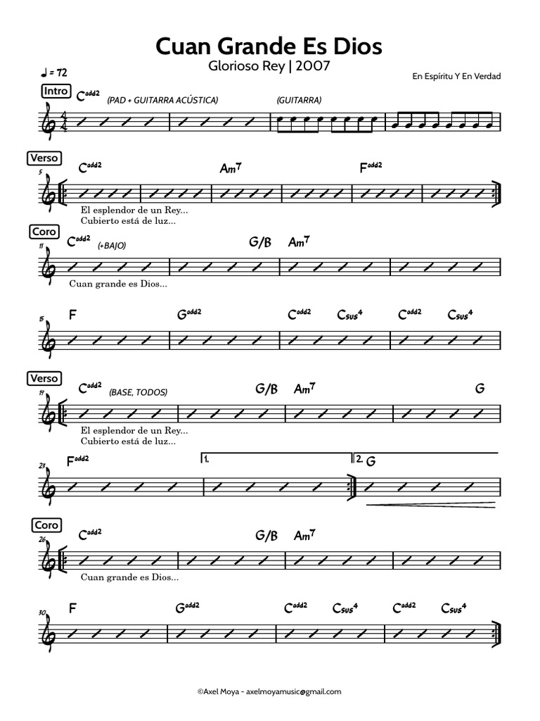 Cuan Grande Es Dios (C - Original) 72bpm | PDF