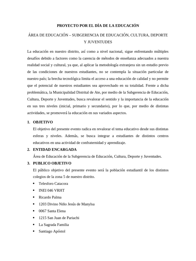 Proyecto Por El Día de La Educación | PDF | Aprendizaje | Inteligencia