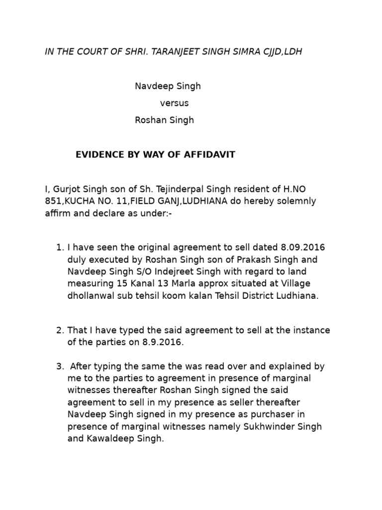 Scribe Evidence by Way of Affidavit | PDF