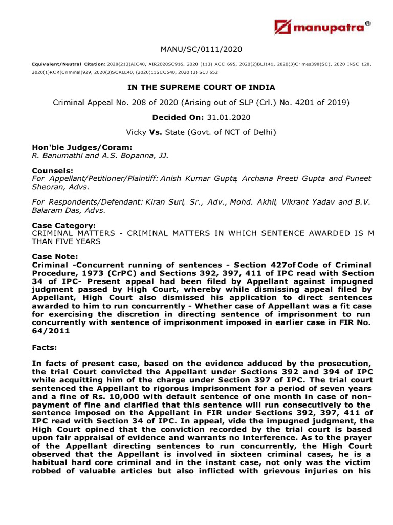 Vicky Vs State Govt of NCT of Delhi 31012020 ...
