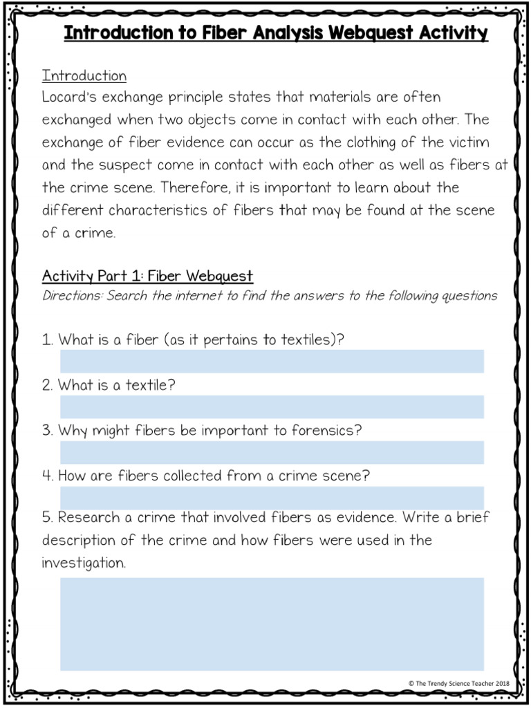 Intro To Fibers WebQuest | PDF