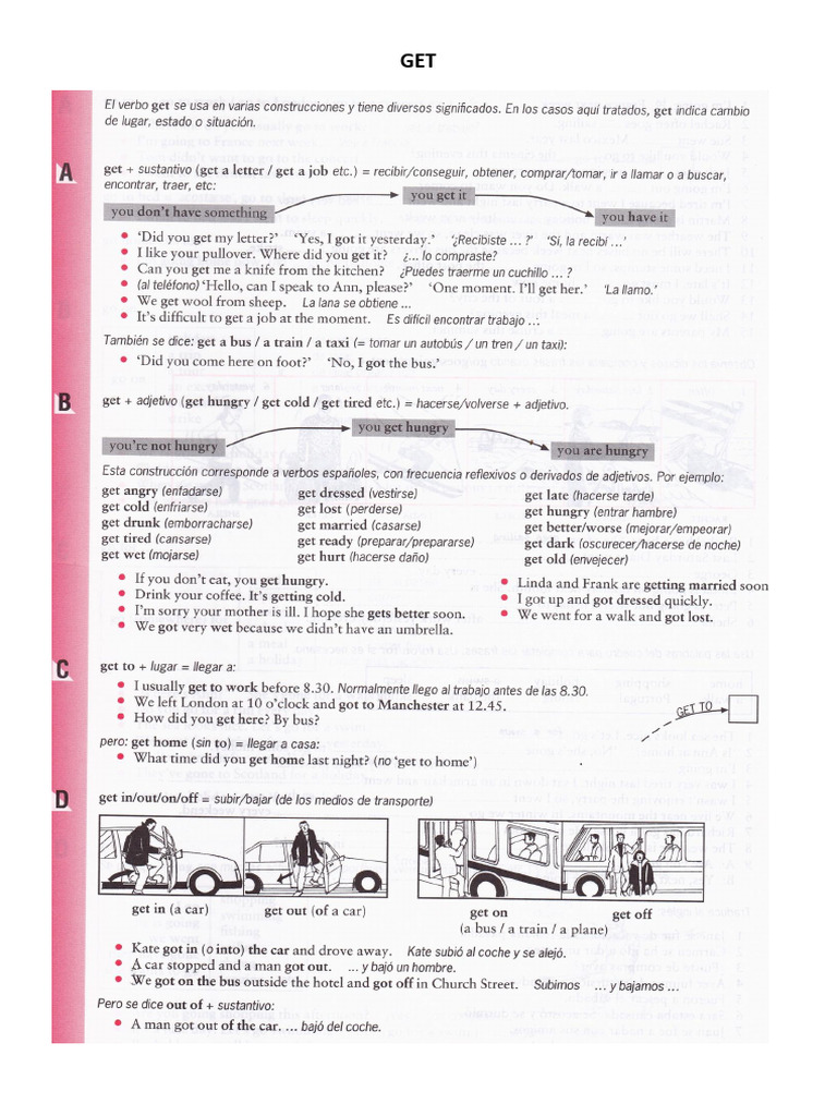 GET - GET + Adjective and Practice | PDF