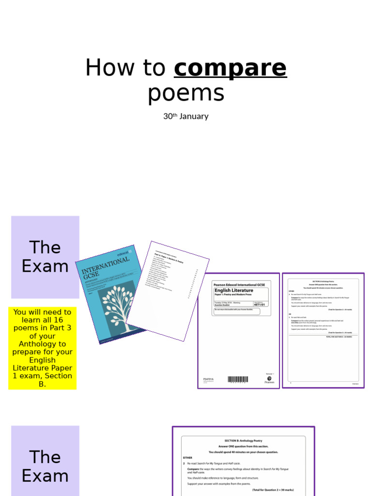 Comparing Poems in The Exam | PDF | Poetry | Linguistics