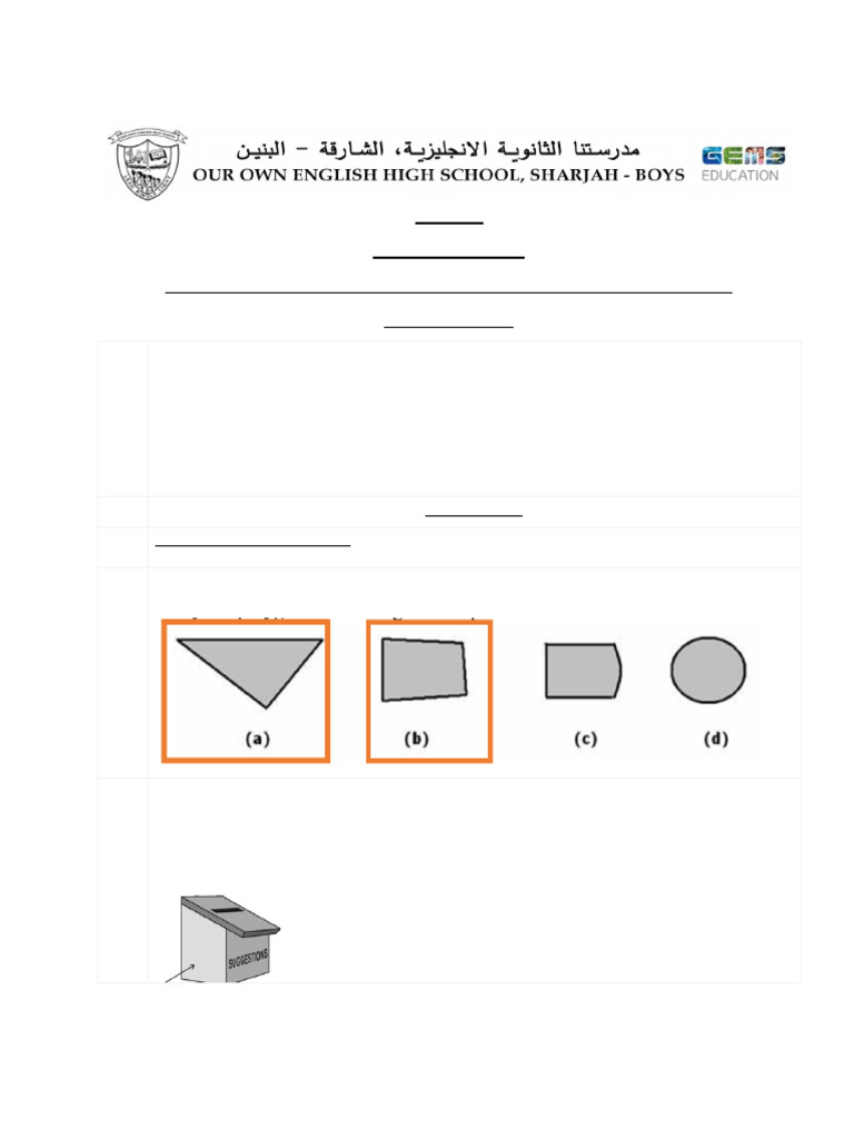 Grade 6 Geometry Worksheet | PDF | Rectangle | Triangle