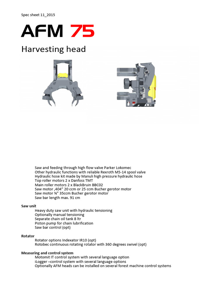 AFM 75 Spec Sheet 11 - 2015 | PDF