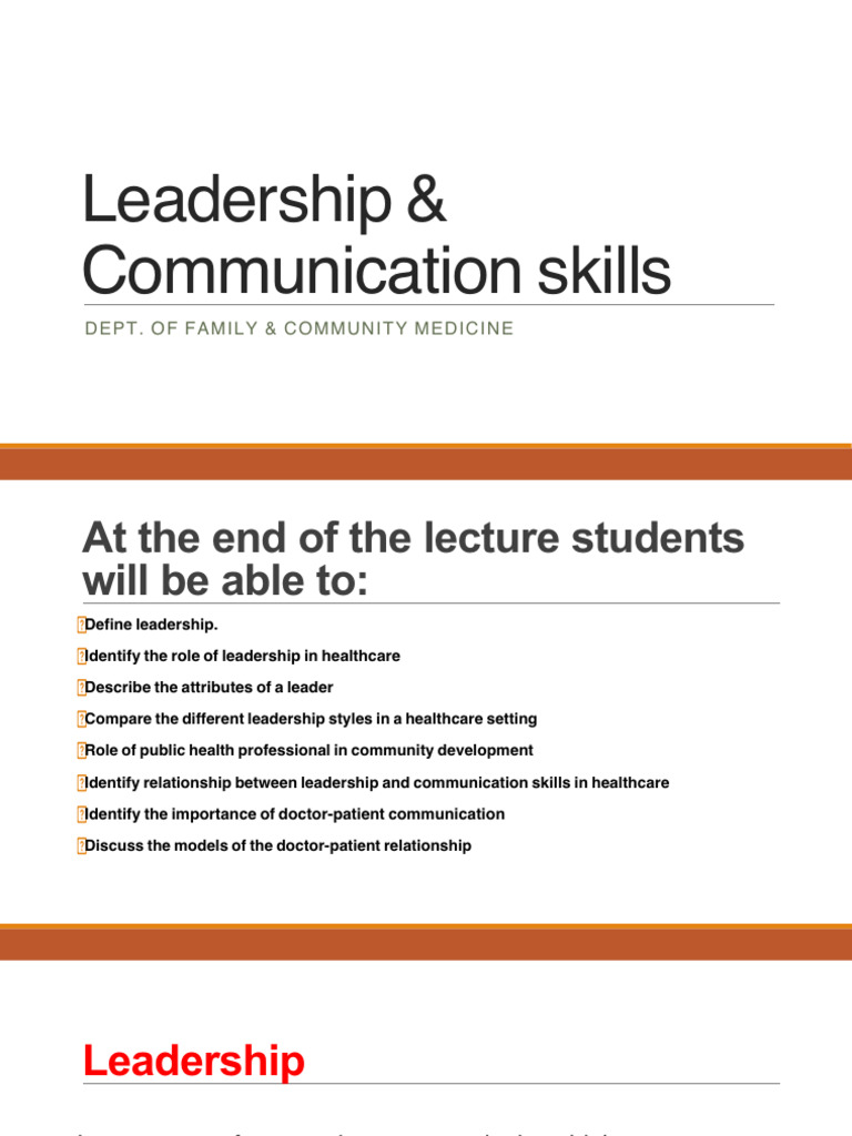 Leadership & Communication Skills | PDF