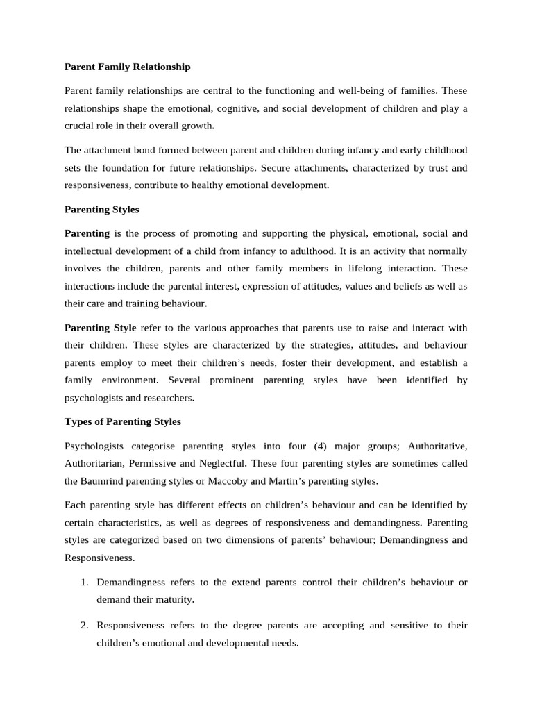 Parenting Styles | PDF | Parenting | Attachment Theory