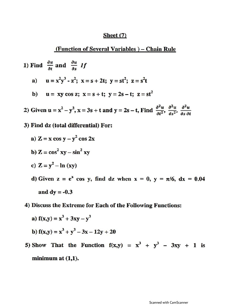 Sheet 7 Math | PDF