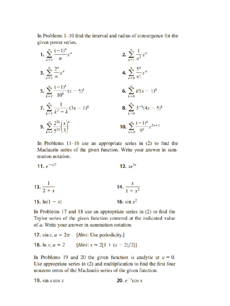 Exercice solutions series Fonction sp閏iale | PDF