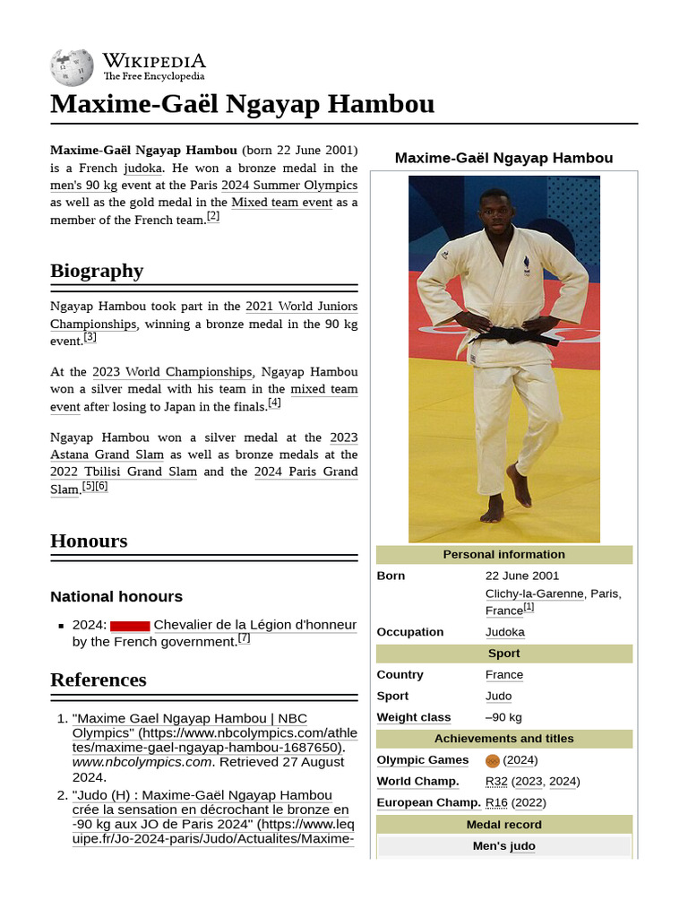 Maxime-Gaël_Ngayap_Hambou | PDF | Sports Competitions | Summer Olympic Games