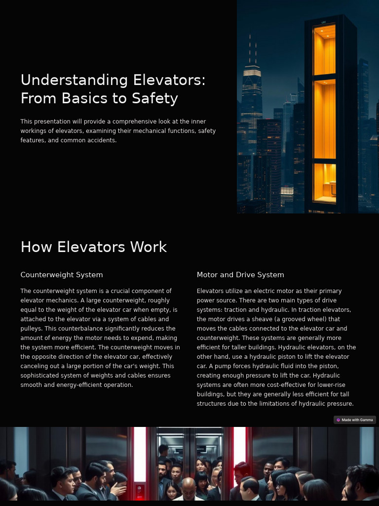 Understanding-Elevators-From-Basics-to-Safety | PDF | Elevator