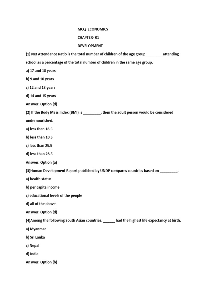 ECONOMICS MCQ'S 10TH | PDF | Payments | Money