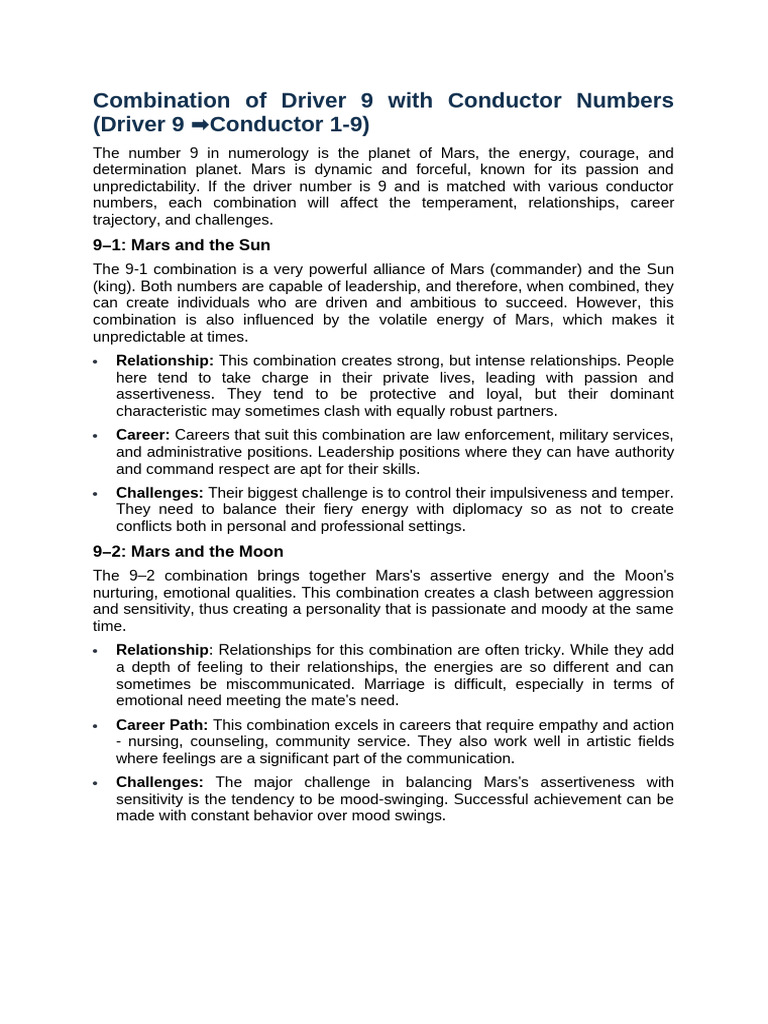 Combination of Driver 9 With Conductor Numbers | PDF | Courage | Leadership