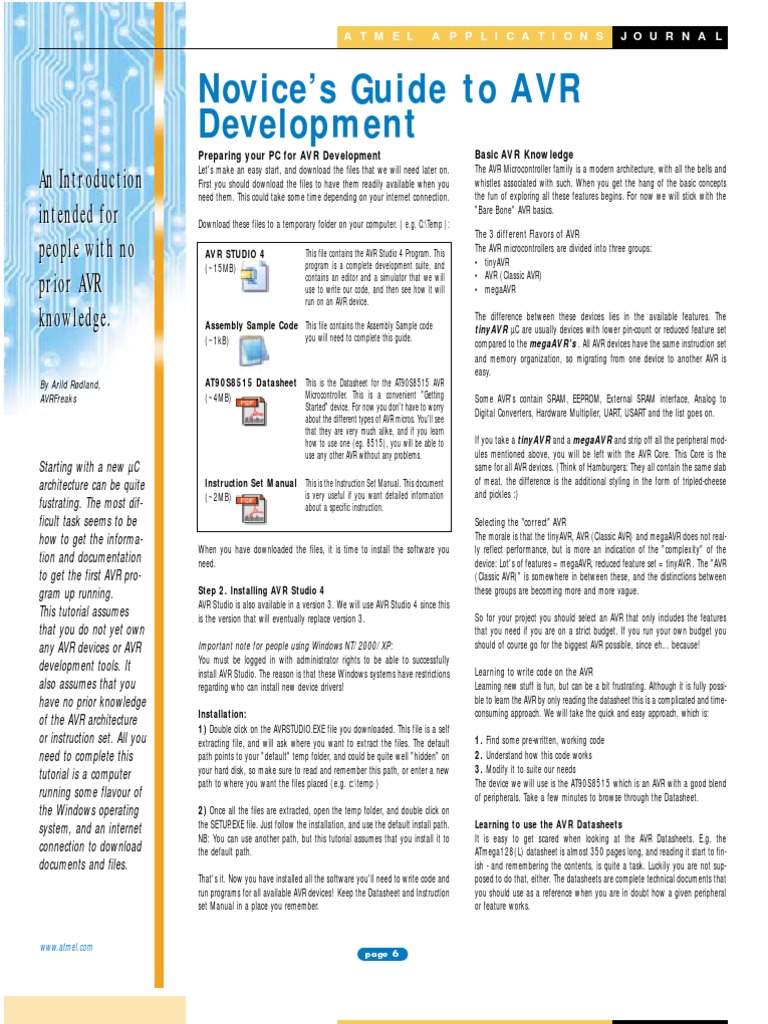 Novice's Guide To AVR Development | PDF | Electronic Engineering ...