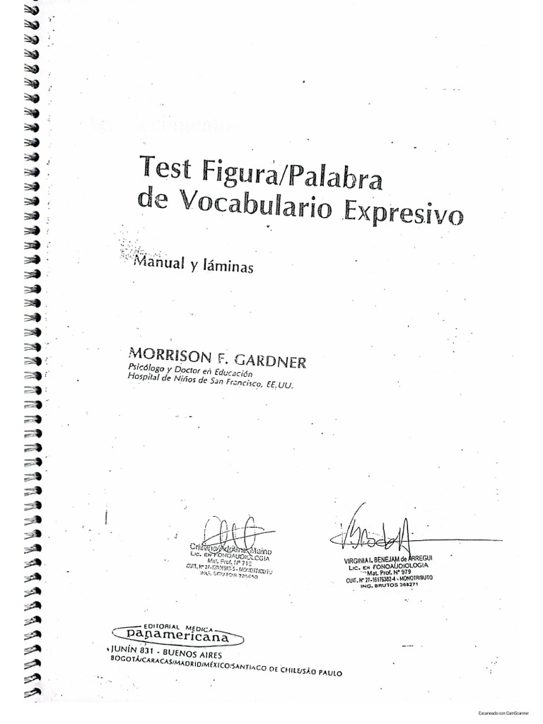 Test Figura-Palabra de Vocabulario Expresivo | PDF