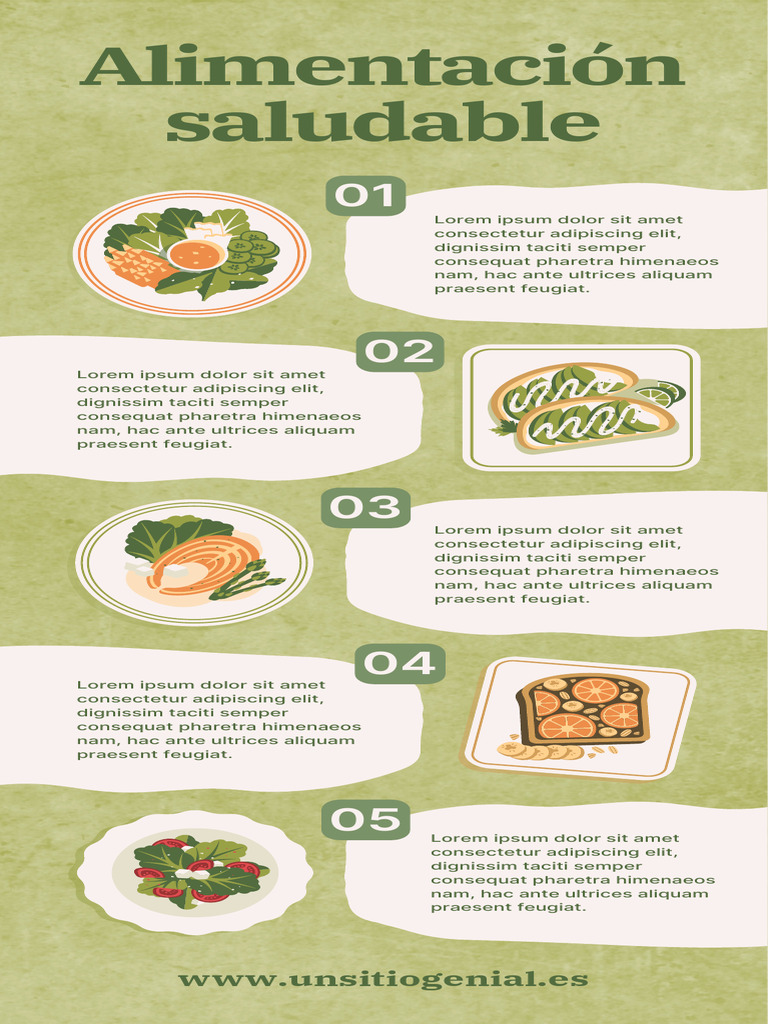 Infografía Alimentación Saludable Ilustrado Verde | PDF