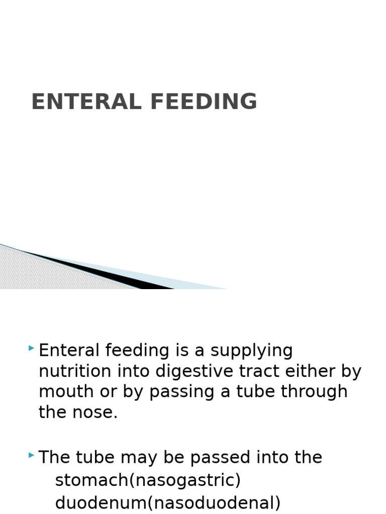 Enteral Nutrition | PDF | Nutrition | Diet & Nutrition
