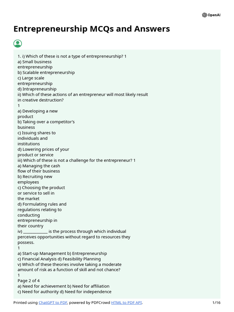 IT704 Entrepreneur Paper 2 | PDF | Entrepreneurship | Startup Company