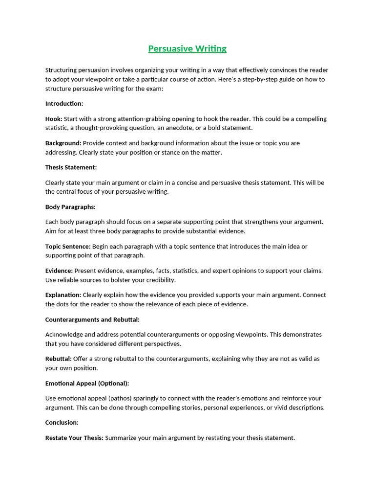 Persuasive Writing and Rhetorical Devices - Notes-1 | PDF