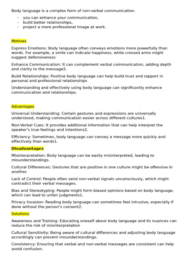 Body language | PDF | Body Language | Nonverbal Communication