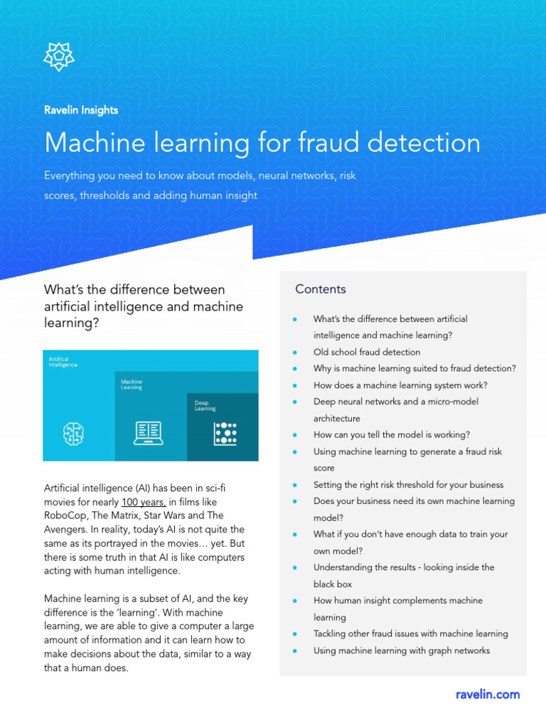Machine Learning For Fraud Detection Guide - Website PDF 0619 | PDF ...
