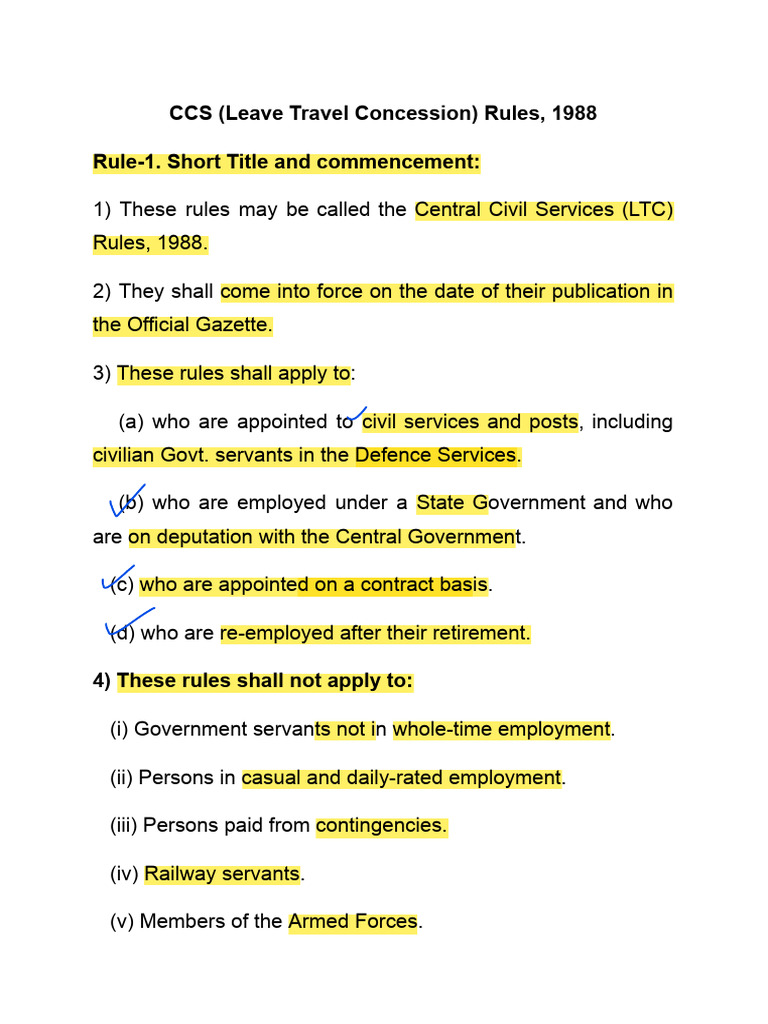 CCS (Leave Travel Concession) Rules, 1988 | PDF | Fare | Husband
