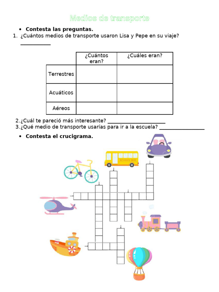 Medios de transporte | PDF
