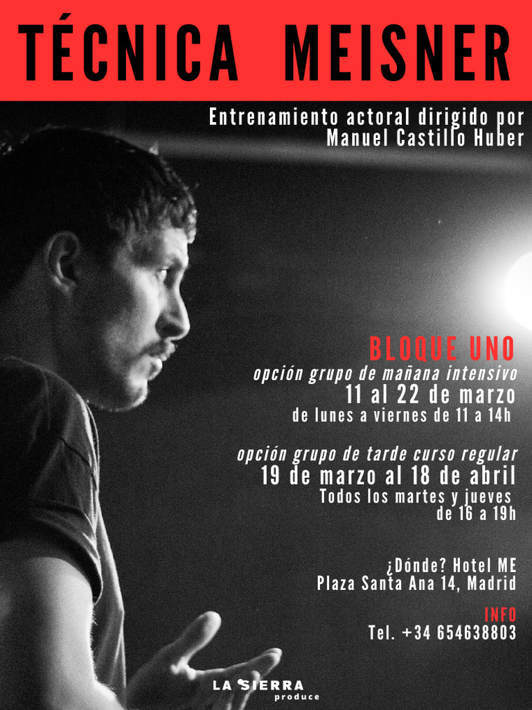 Taller Meisner en Madrid, Marzo-Abril | PDF