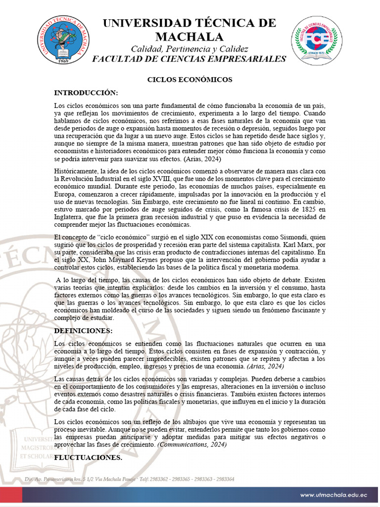 Ciclos Económicos | PDF | Ciclo comercial | Capitalismo