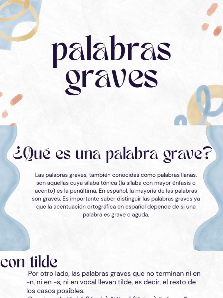palabras graves | PDF | Fonética | Lingüística
