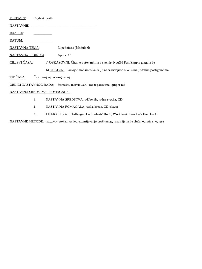 Challenges 1, Module 6 Lesson 1 | PDF