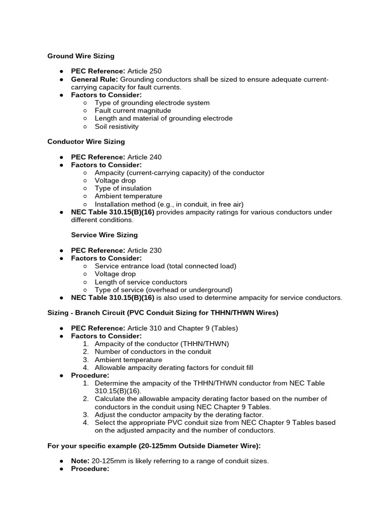 Ground Wire Sizing | PDF | Electrical Conductor | Electricity