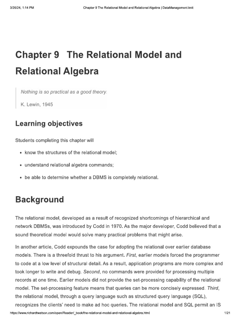 Relational Algebra | PDF