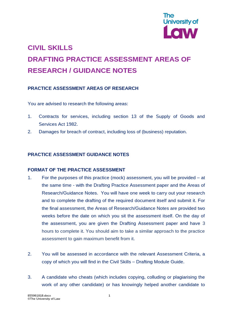 2425 Skill Civ Ce01 Drafting Practice Assessment Research | PDF