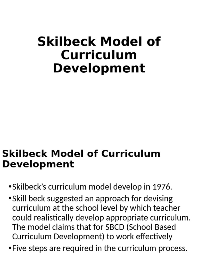 EDUS309 Skilbeck Model 125344 | PDF | Curriculum | Teachers