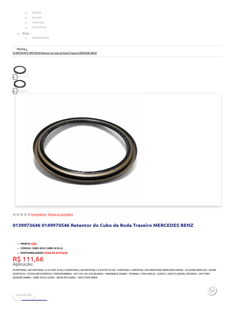 0139973646 0149970546 Retentor do Cubo de Roda Traseiro .._ | PDF