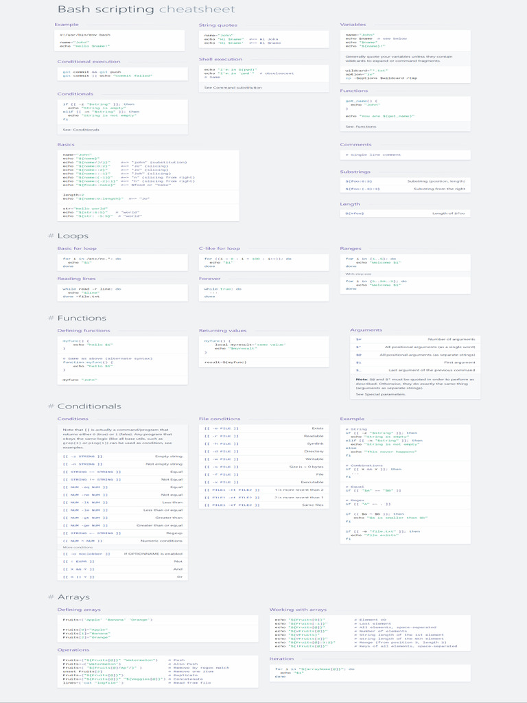 Bash_scripting_cheatsheet | PDF Bash_scripting_cheatsheet | PDF