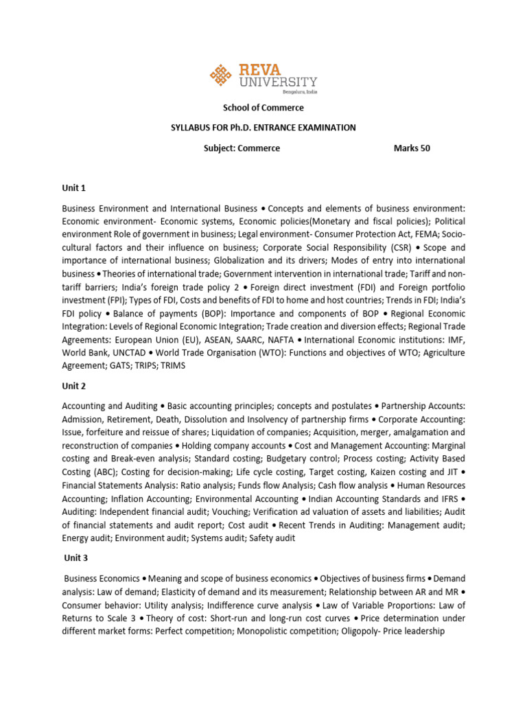 PHD Syllabus | PDF | Taxes | Marketing