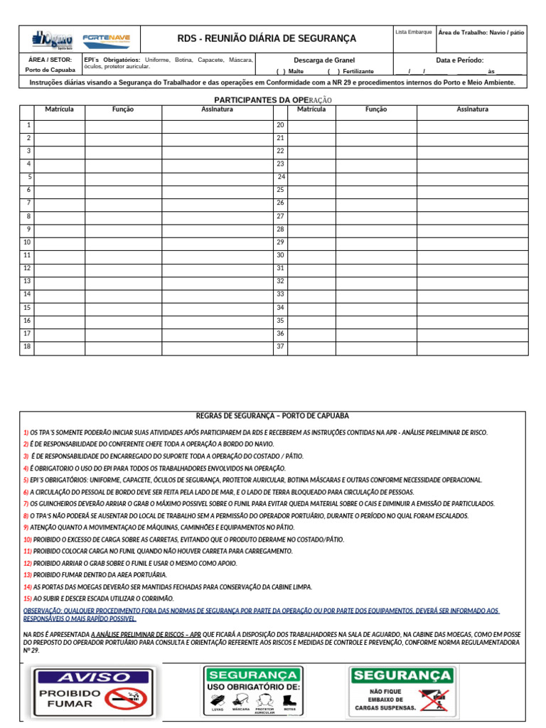 1 OGMO - RDS - NAVIO PÁTIO | PDF